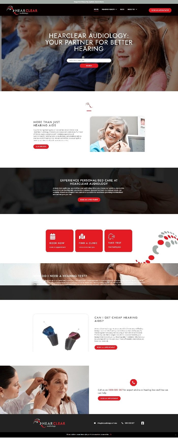 HearClear Audiology Website Design
